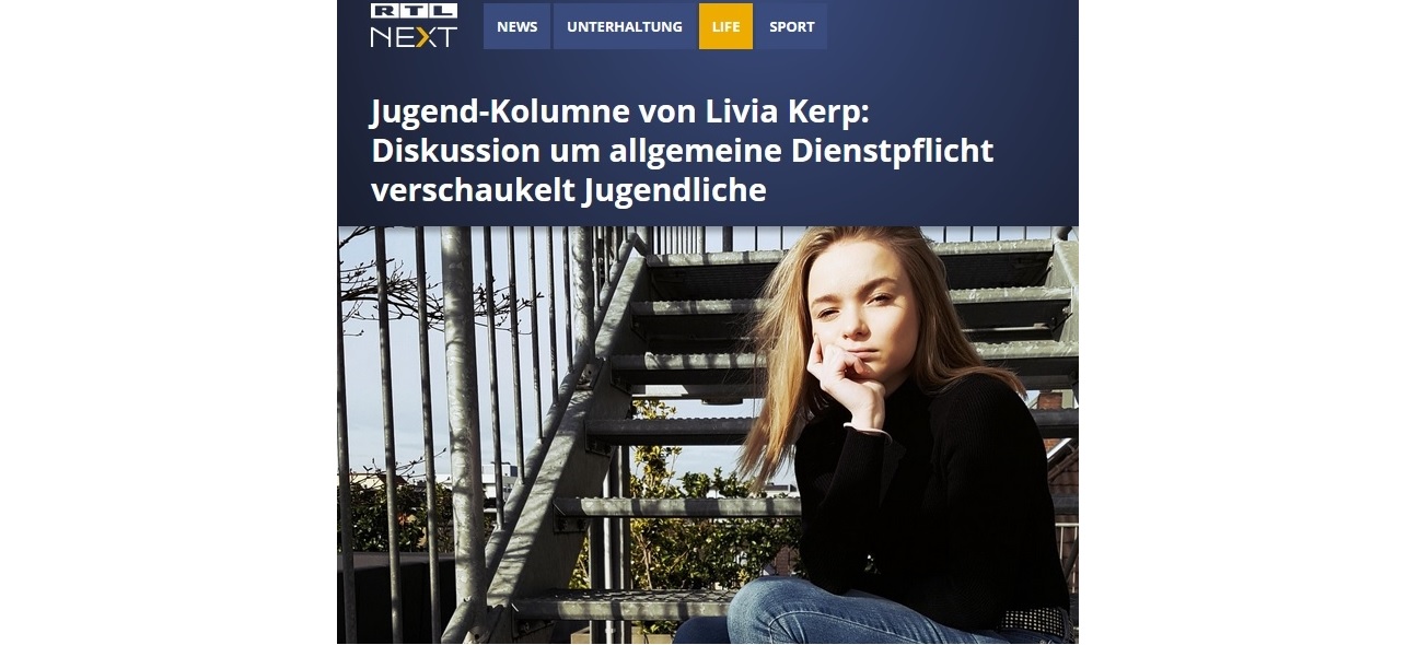 cover rtl dienstplicht – Livia Josephine Magazin